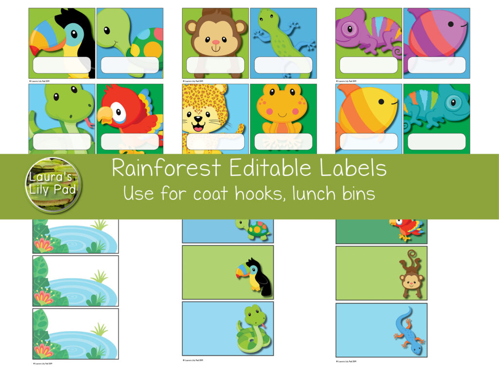 Rainforest Theme Editable Labels - Made By Teachers