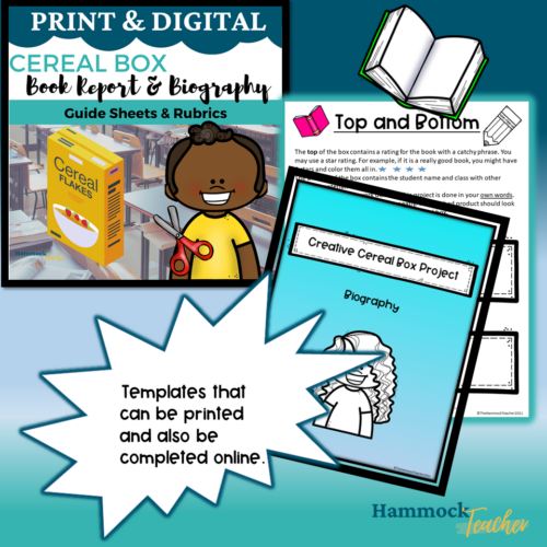 Cereal Box Project for Biography or Book Report | Made By Teachers