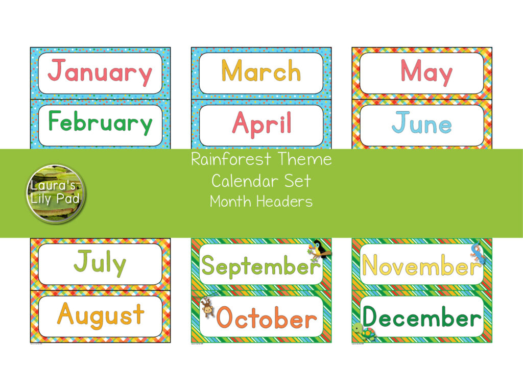 Rainforest Tropical Calendar Set - Made By Teachers