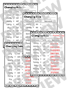 Changing Y to I Spelling Rule | Changing Rule Assessment - Made By Teachers