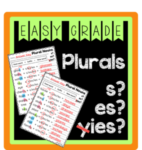 Plurals add s es ies | Mixed Plurals | Plural Nouns Assessment | Made ...