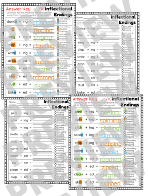 Inflectional Endings | 1-1-1 Doubling Rule | Dropping Rule | Made By ...
