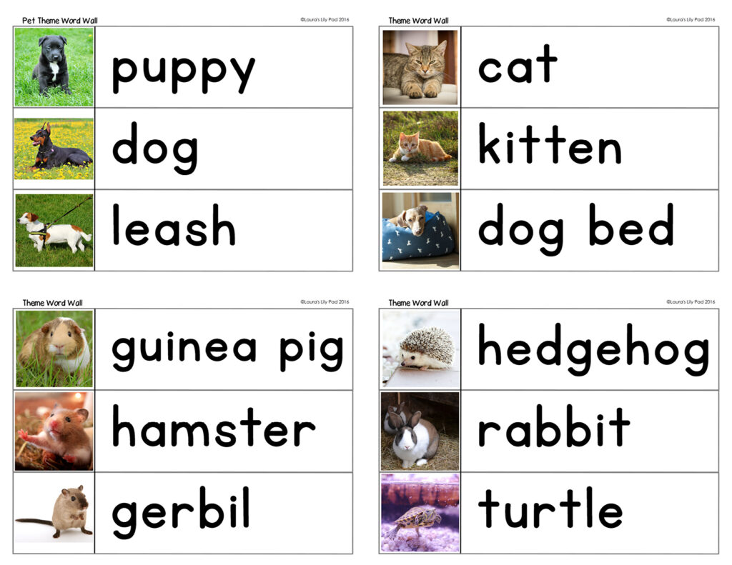 Pets Photo Word Wall and Writing Paper | Made By Teachers