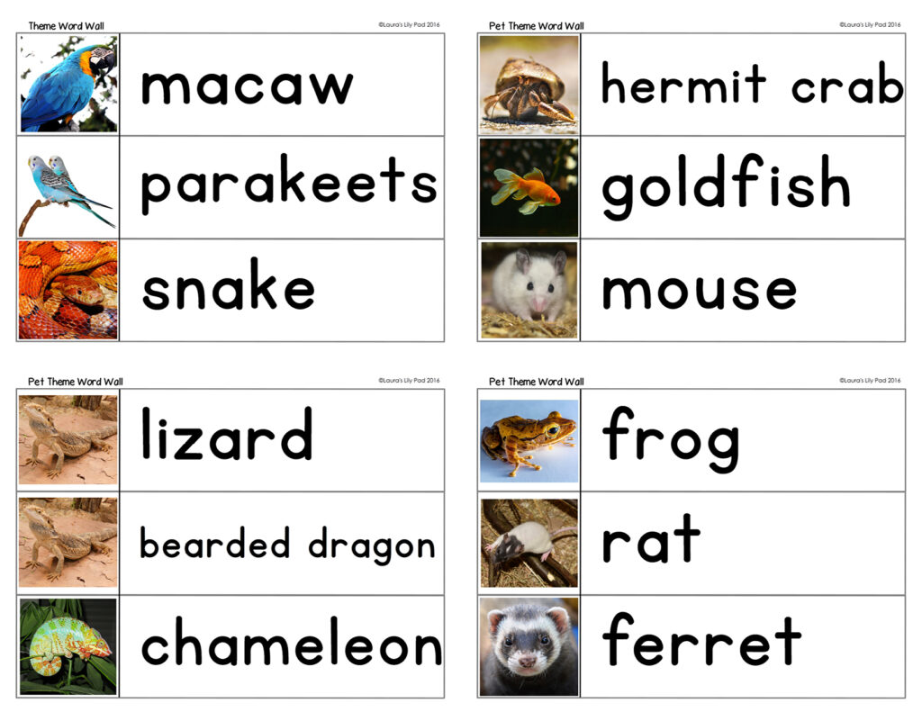 Pets Photo Word Wall and Writing Paper | Made By Teachers