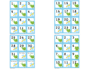 Calendar Number Cards Frog Pond Theme - Made By Teachers