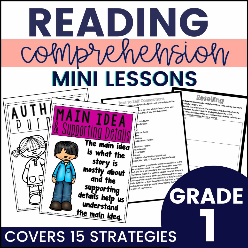 1st Grade Reading Comprehension Mini Lessons for 15 Reading Strategies - Made By Teachers