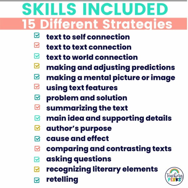 1st Grade Reading Comprehension Mini Lessons for 15 Reading Strategies ...