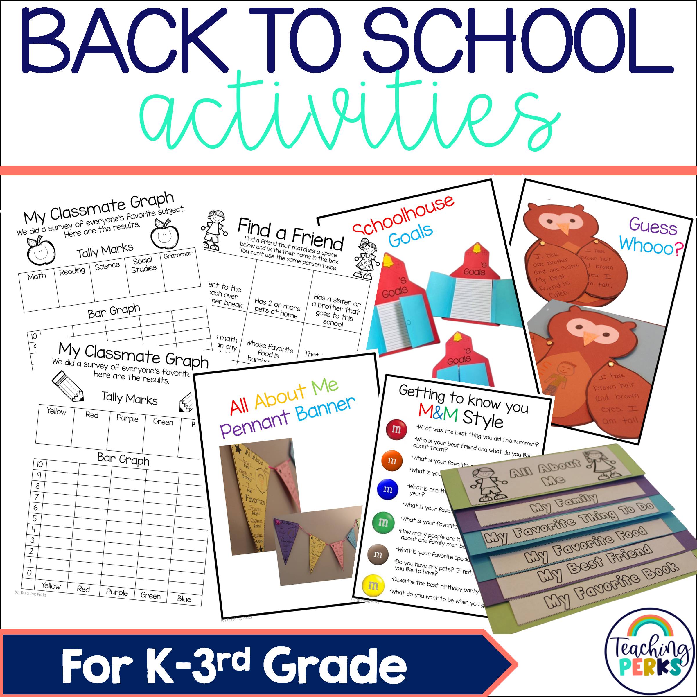 K 3rd Grade Back To School Activities Getting To Know You Activities 