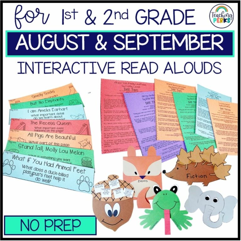 Interactive Read Aloud Lesson Plans for First August & September | Made ...