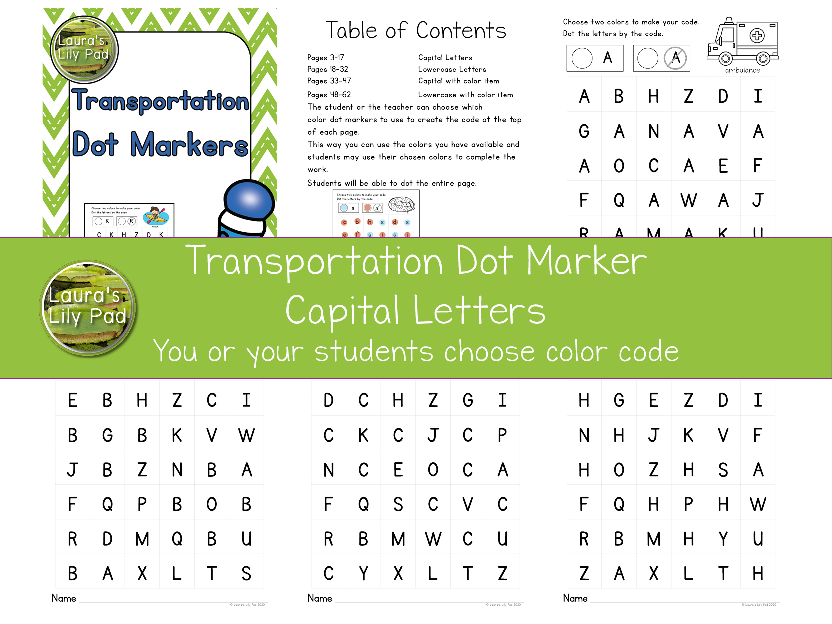 Transportation Dot Marker Center - Made By Teachers
