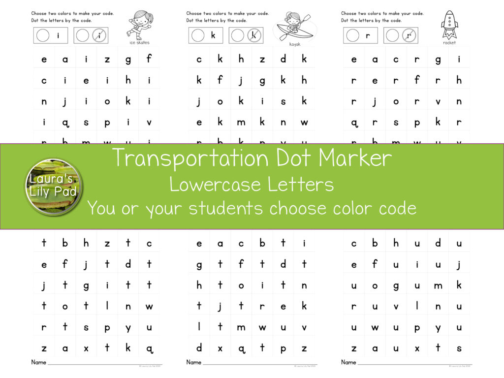 Transportation Dot Marker Center - Made By Teachers