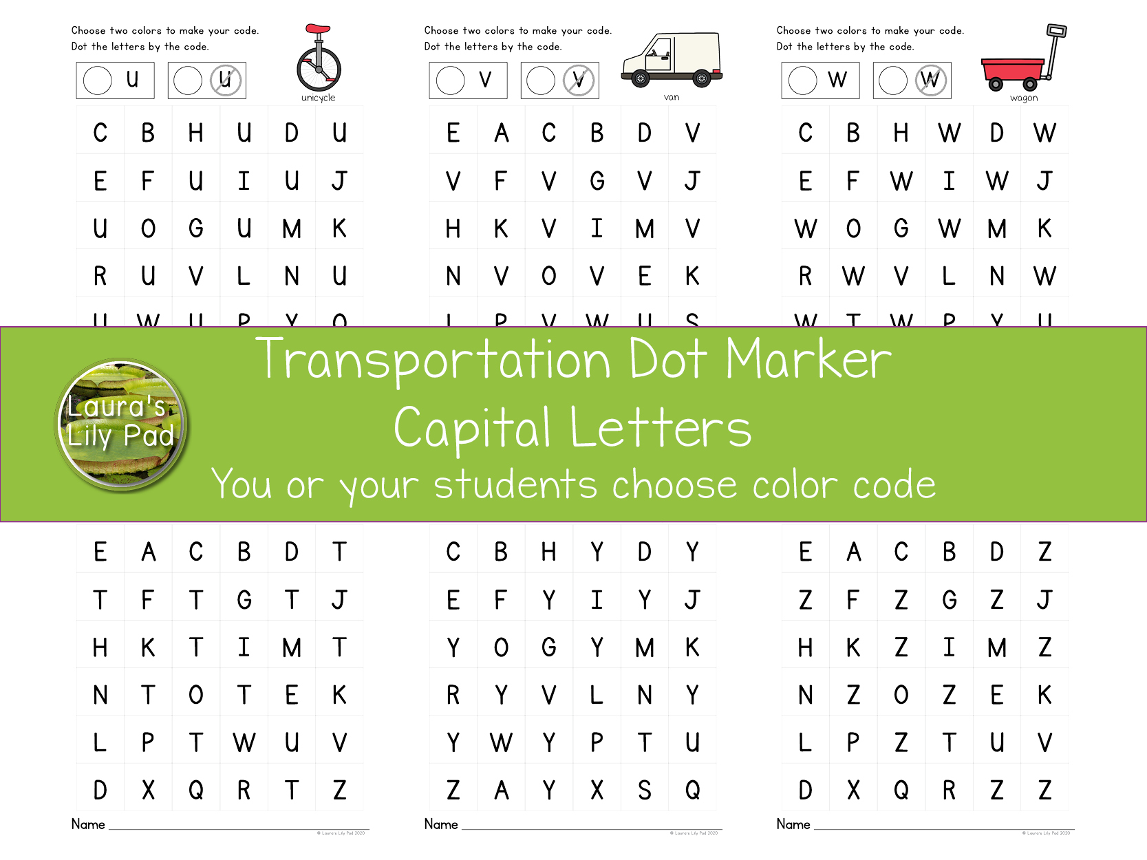 Transportation Dot Marker Center | Made By Teachers