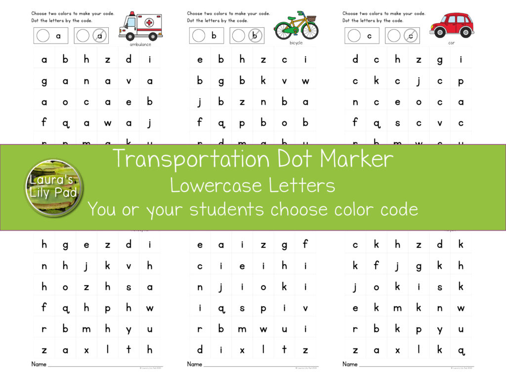 Transportation Dot Marker Center - Made By Teachers