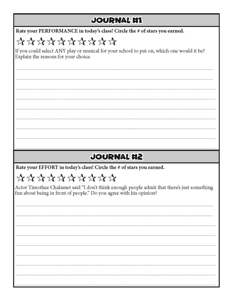 DRAMA JOURNAL: 50 Reflective Prompts | Made By Teachers