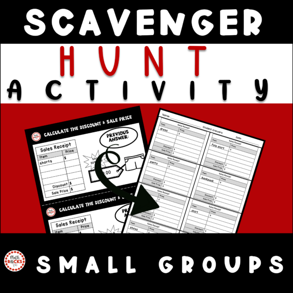 Discount and Sale Price Scavenger Hunt Printable Math Activity - Made ...