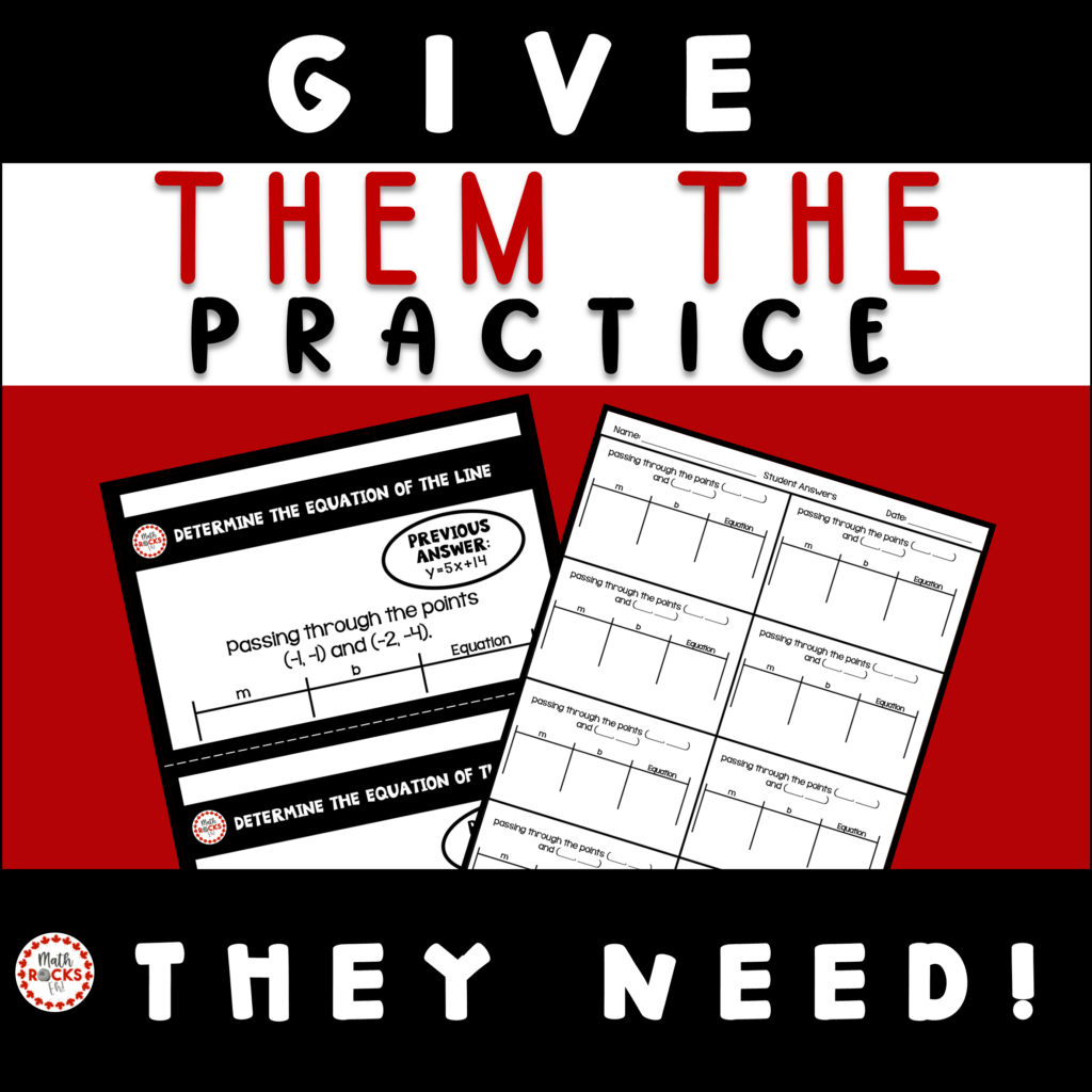 Equation Of A Line From 2 Points Printable Activity Worksheet PDF ...