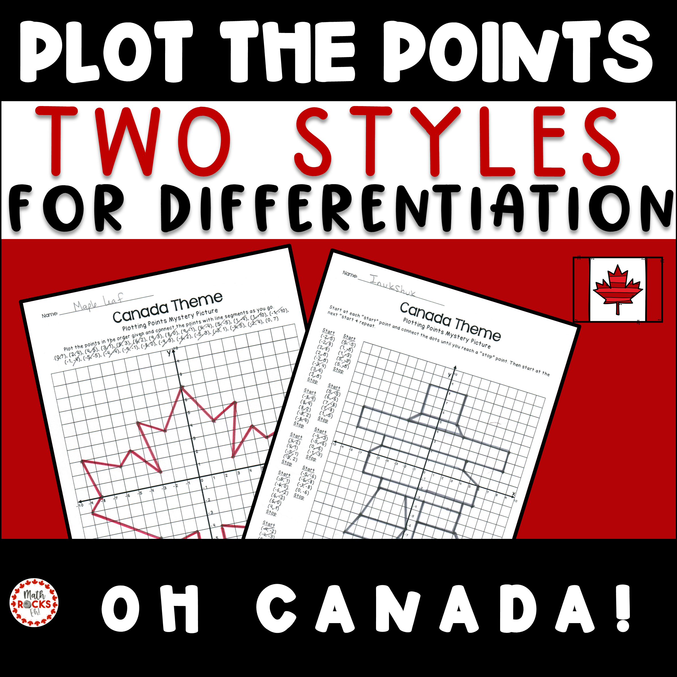 Canada Day Math Activity | Plotting Points | Mystery Picture Worksheet ...