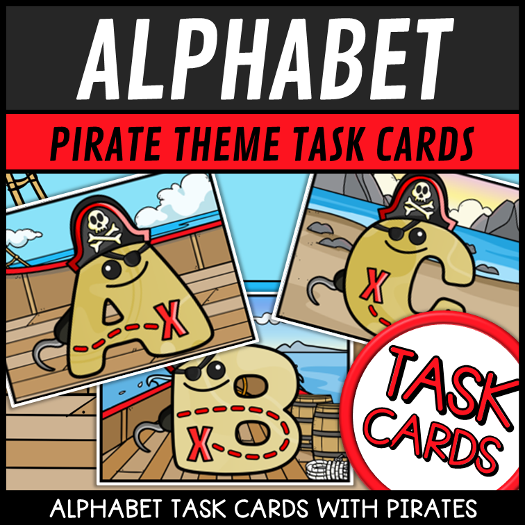 Alphabet Task Cards with Letter Pirates for Write the Room SCOOT | Made ...