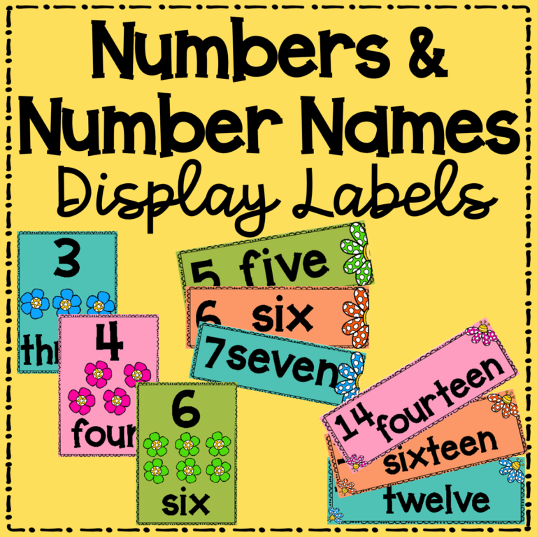 Numbers and Number Name Labels 1-20 - Made By Teachers