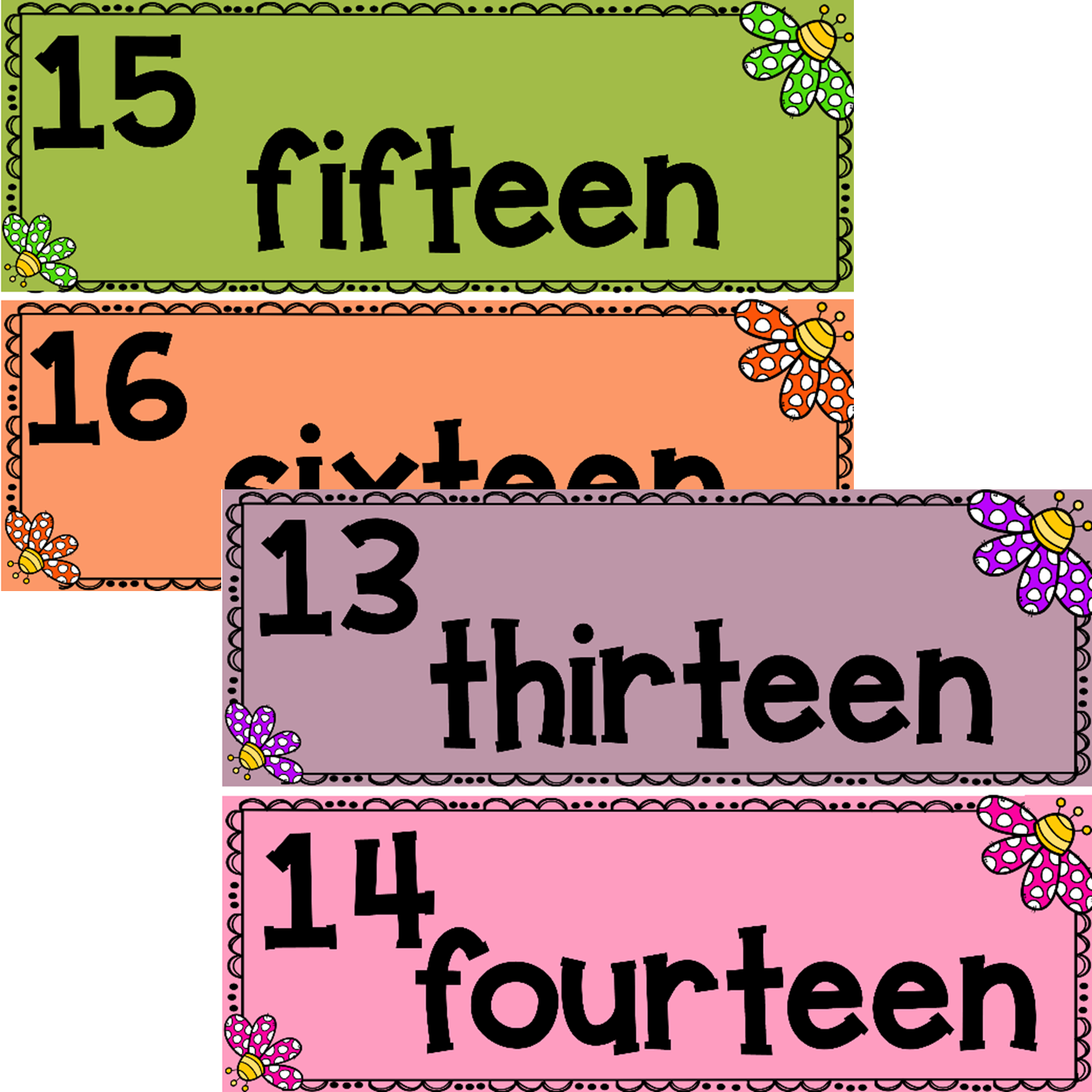 Numbers and Number Name Labels 1-20 - Made By Teachers
