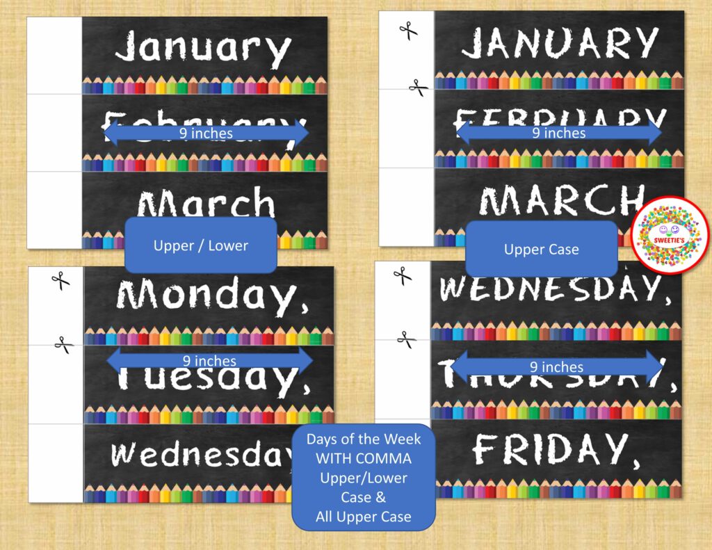Daily Flip Calendar Cards 2022 to 2051 Chalk Color - Made By Teachers