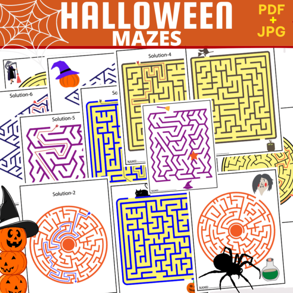 Halloween Game Mazes Activity Sheets,Back to school Activity | Made By ...