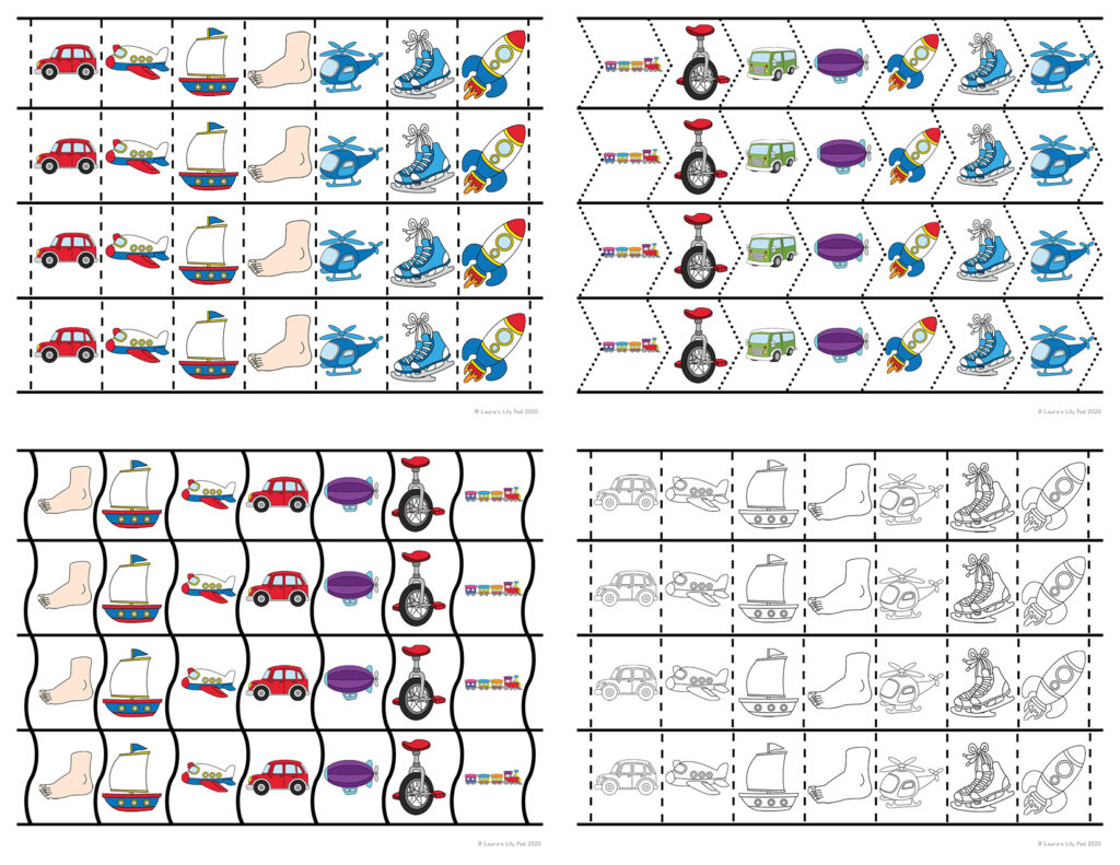 Transportation Cutting Practice Scissor Skills Center | Made By Teachers