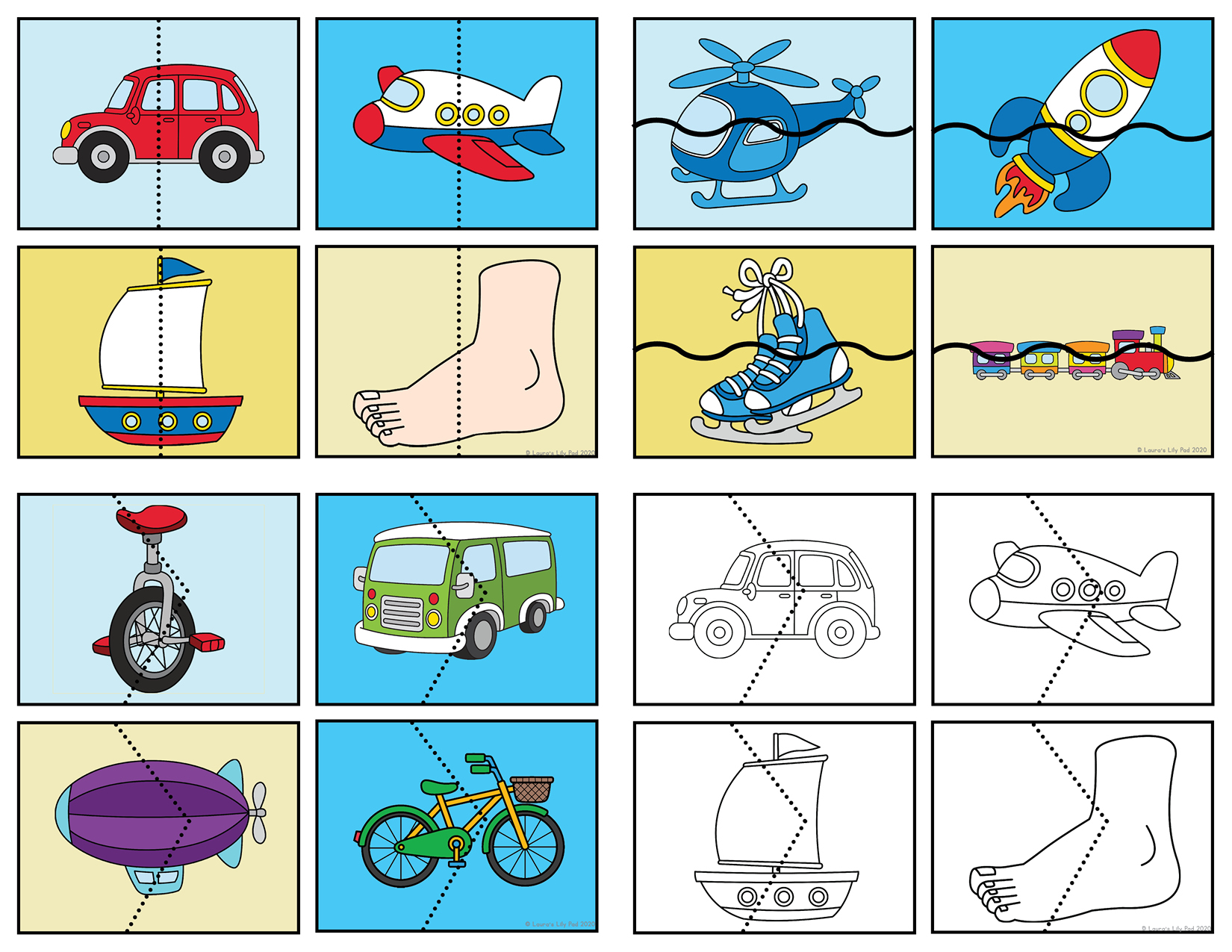 Transportation Cutting Practice Scissor Skills Center - Made By Teachers