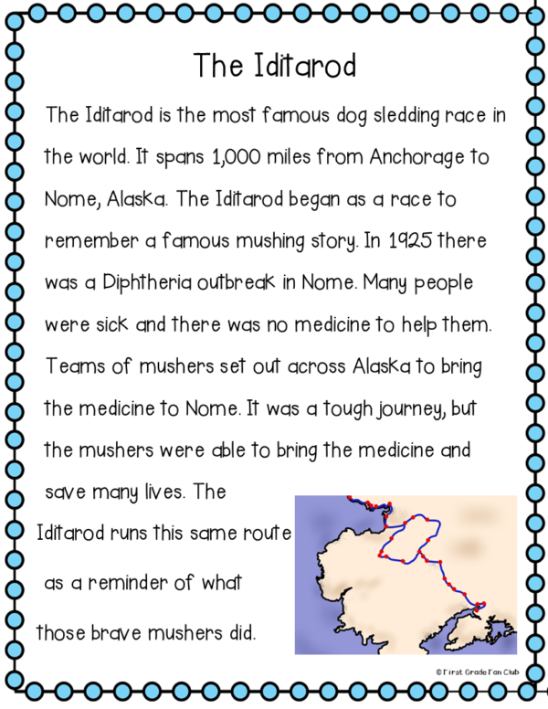 Iditarod Reading Comprehension Passages | Made By Teachers