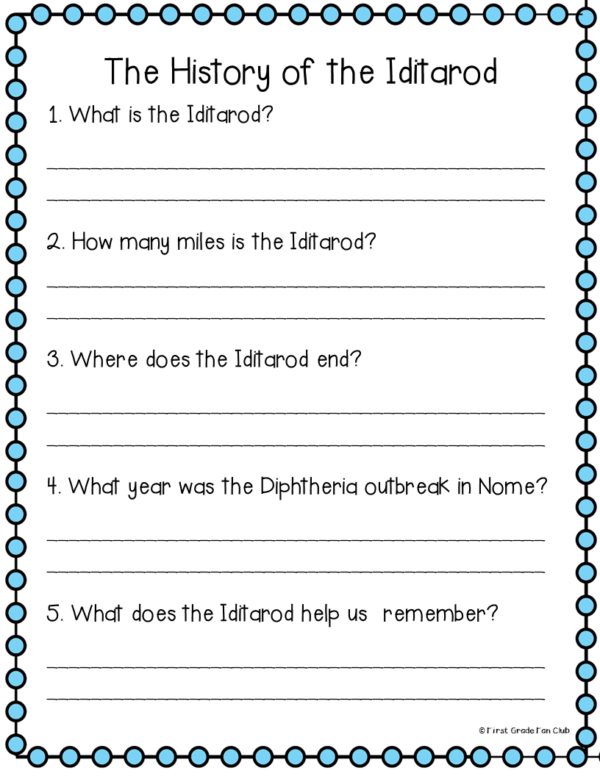 Iditarod Reading Comprehension Passages | Made By Teachers