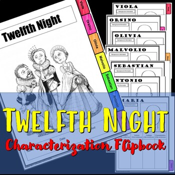Twelfth Night Characterization Flip book | Made By Teachers