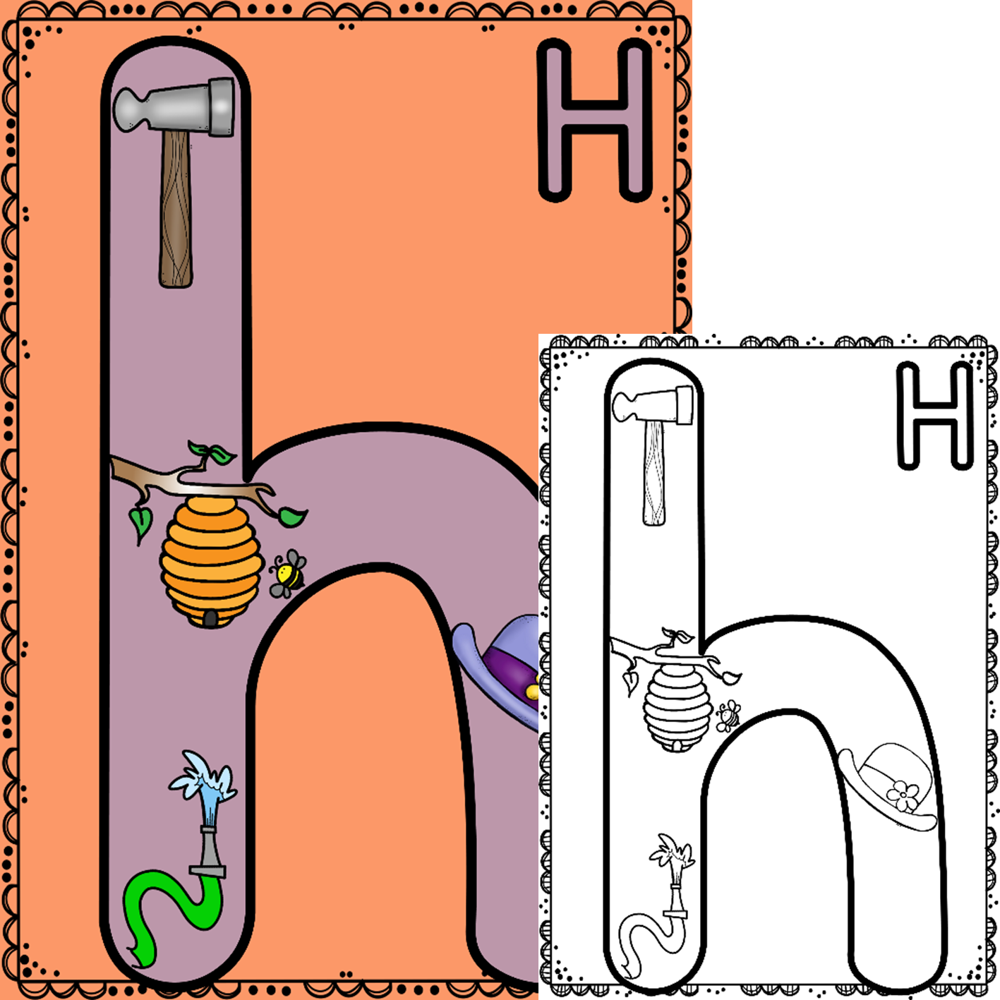 Alphabet Display Posters and Coloring Pages - Made By Teachers