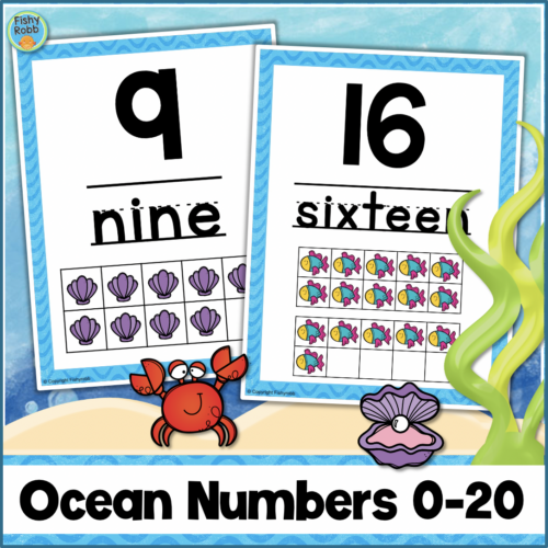 Under the Sea Ocean Theme Number Posters 0-20 | Made By Teachers