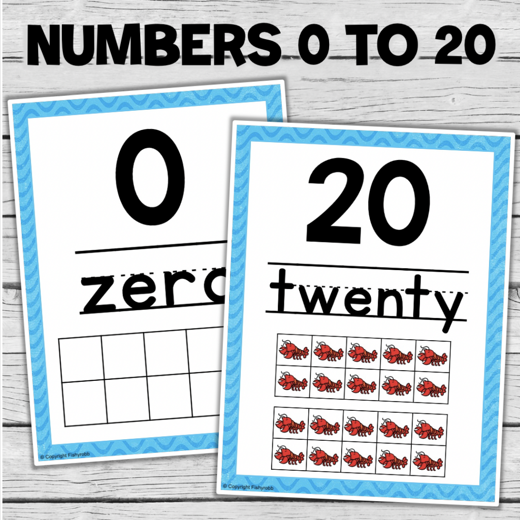 Under the Sea Ocean Theme Number Posters 0-20 | Made By Teachers