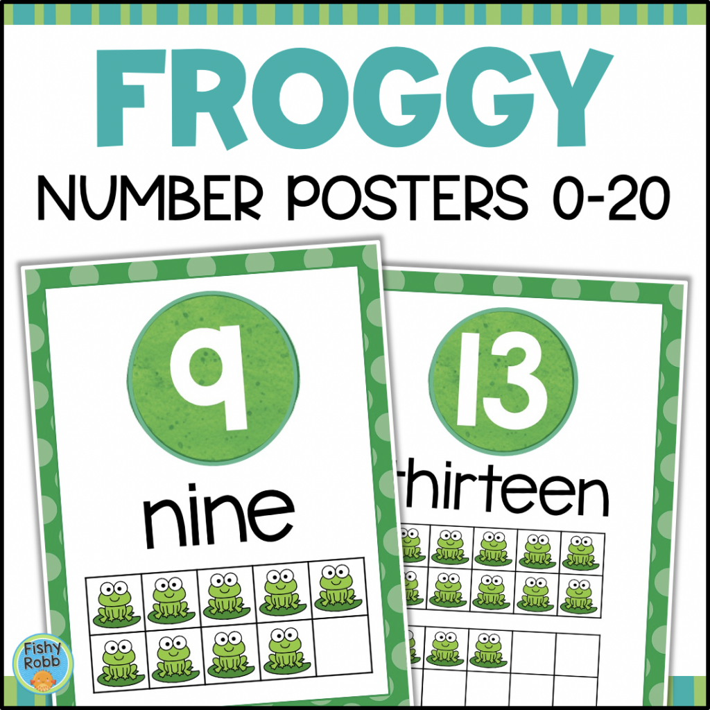 Frog Theme Number Posters 0-20 with Tens Frames - Made By Teachers