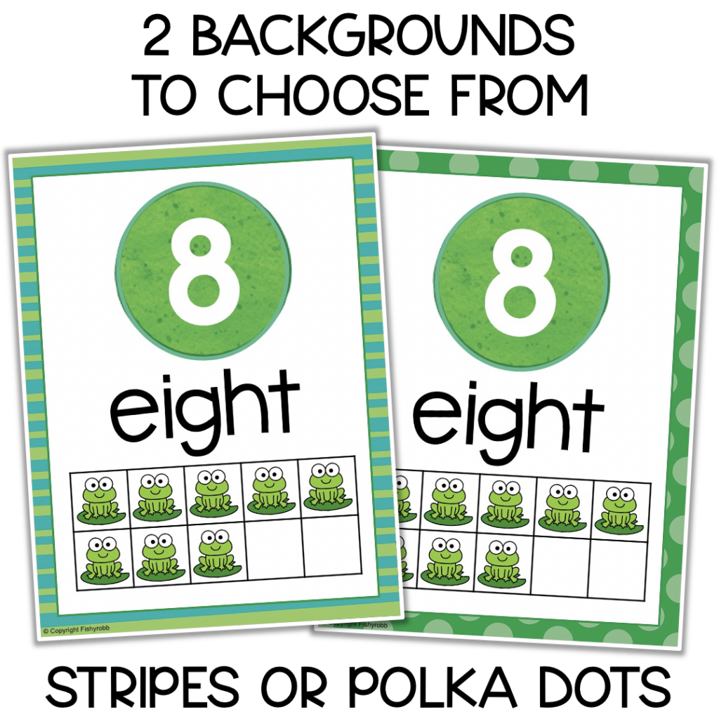 Frog Theme Number Posters 0-20 with Tens Frames - Made By Teachers