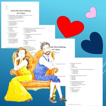 Much Ado About Nothing Quizzes for Acts 1-5 | Made By Teachers