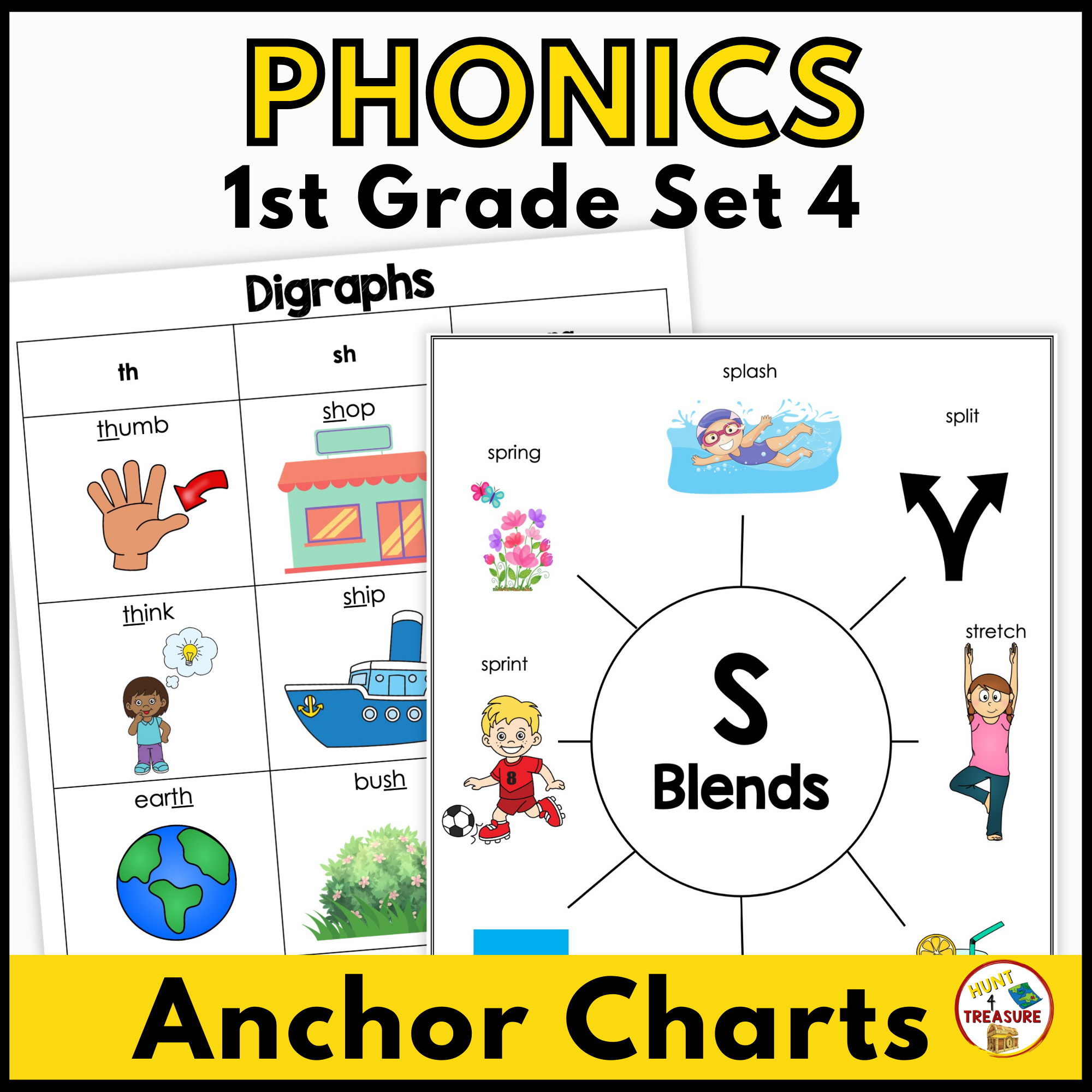 Benchmark Advance Phonics Anchor Charts & Activities | 1st Grade Unit 4 ...