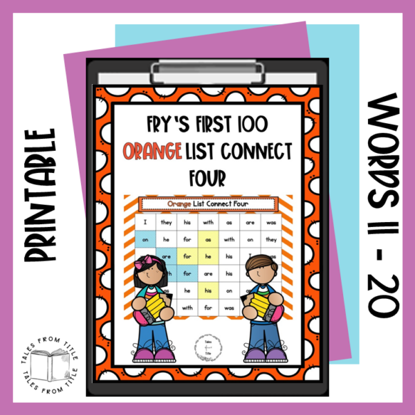 Fry's First 100 Sight Word Games: Connect Four Words 11 - 20 ...