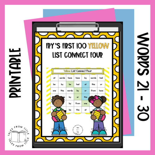 Fry's First 100 Sight Word Games: Connect Four Words 21 - 30 ...