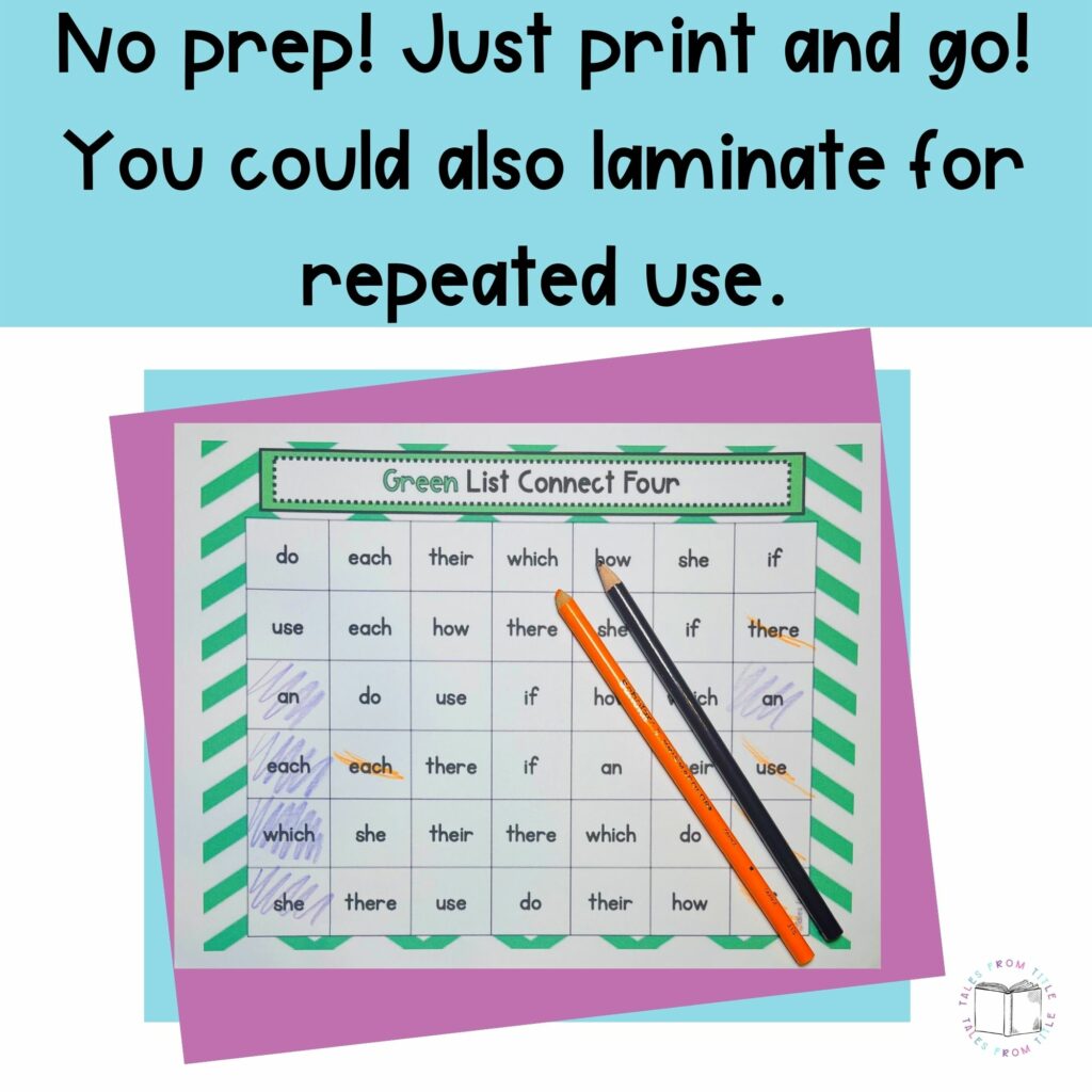 Fry's First 100 Sight Word Games: Connect Four Words 41 - 50 ...