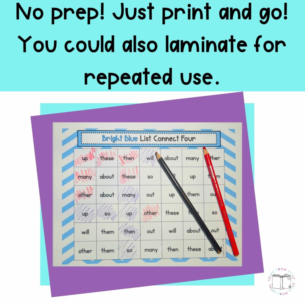 Fry's First 100 Sight Word Games: Connect Four Words 51 - 60 ...