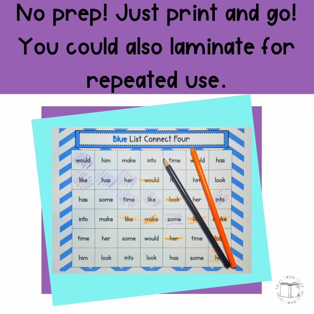 Fry's First 100 Sight Word Games: Connect Four Words 61 - 70 ...