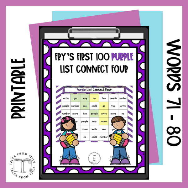 Fry's First 100 Sight Word Games: Connect Four Words 71 - 80 ...