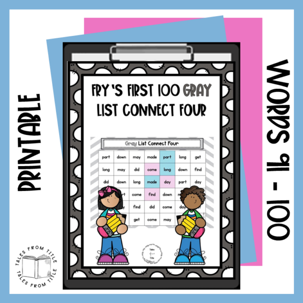 Fry's First 100 Sight Word Games: Connect Four Words 91 - 100 ...