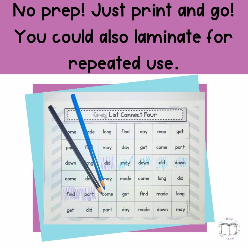 Fry's First 100 Sight Word Games: Connect Four Words 91 - 100 ...