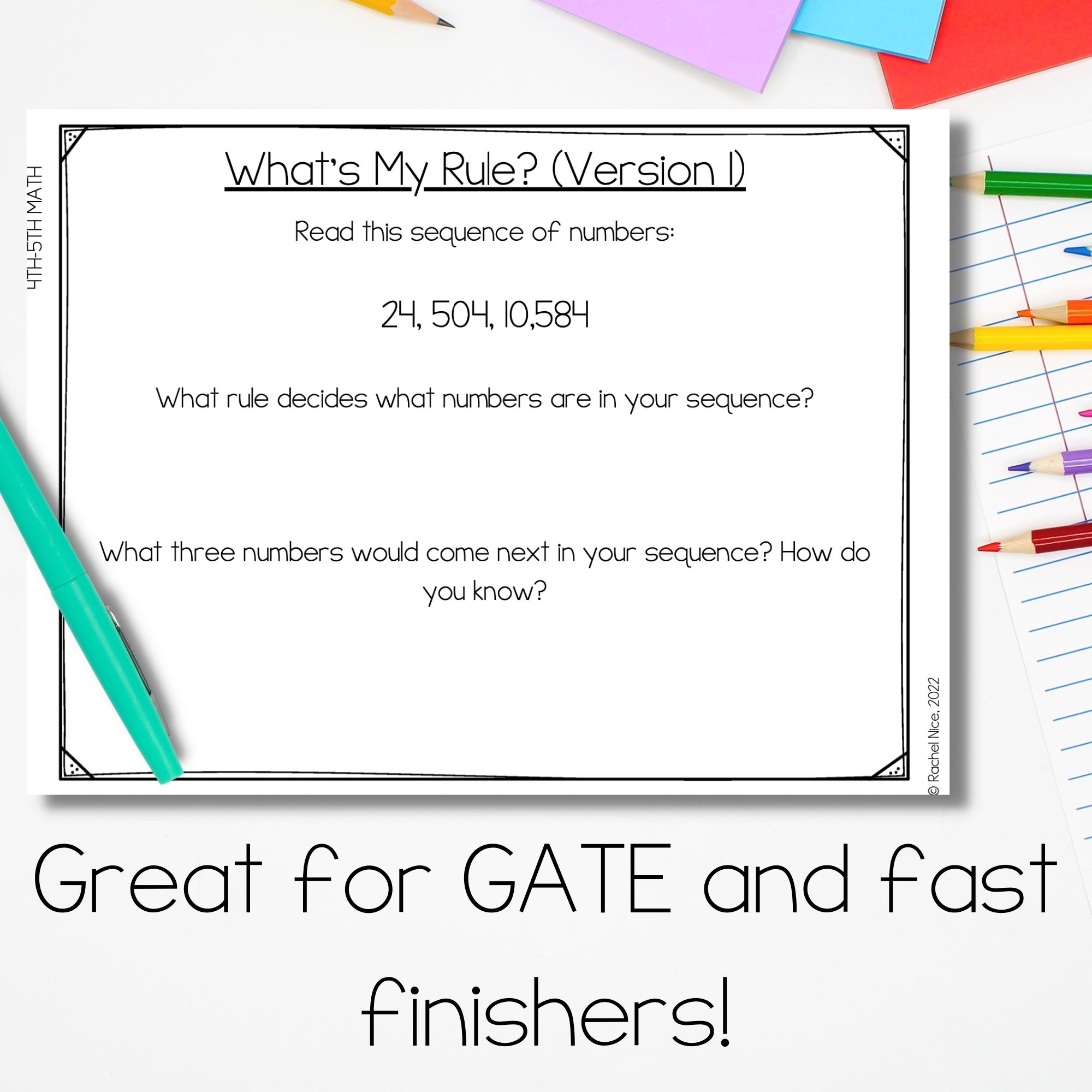 Math Enrichment Activities For Early Finishers Gifted Students Grades