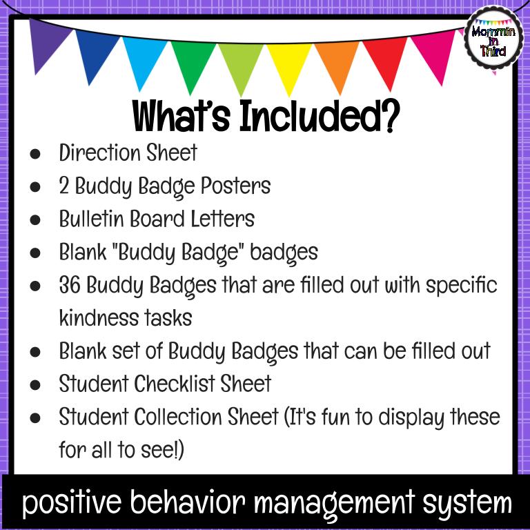 Positive Classroom Community Behavior Plan | Be Kind Buddy Badges ...