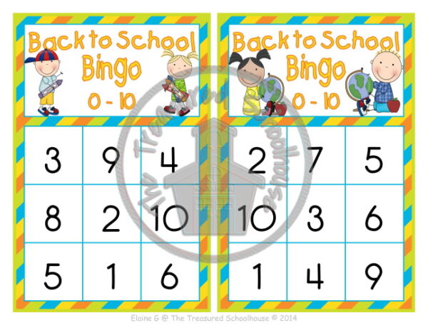 Back to School 0-10 Bingo - Made By Teachers