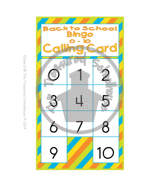 Back to School 0-10 Bingo | Made By Teachers